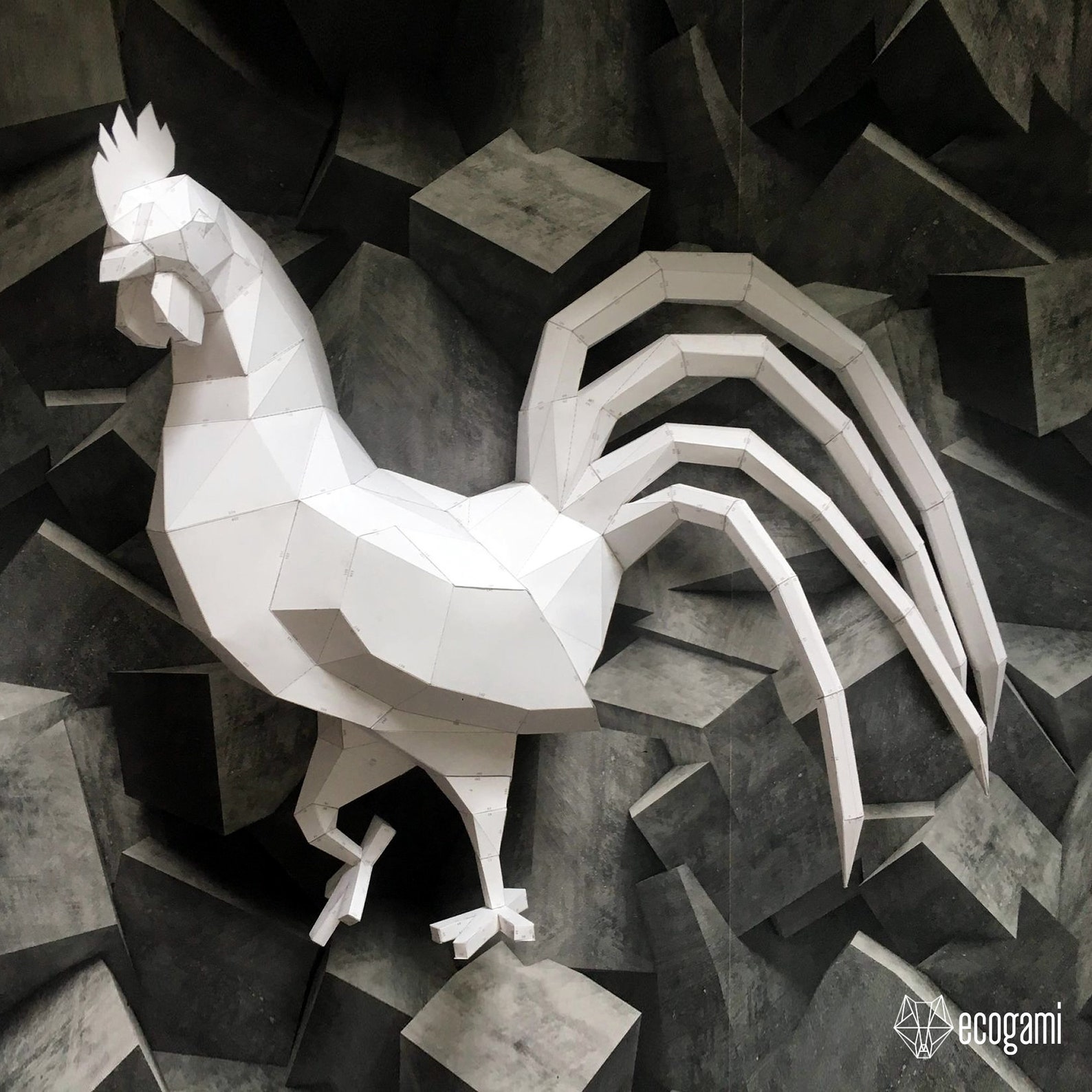 Rooster 3D Papercraft Printable Puzzle Papercraft Pdf - Etsy