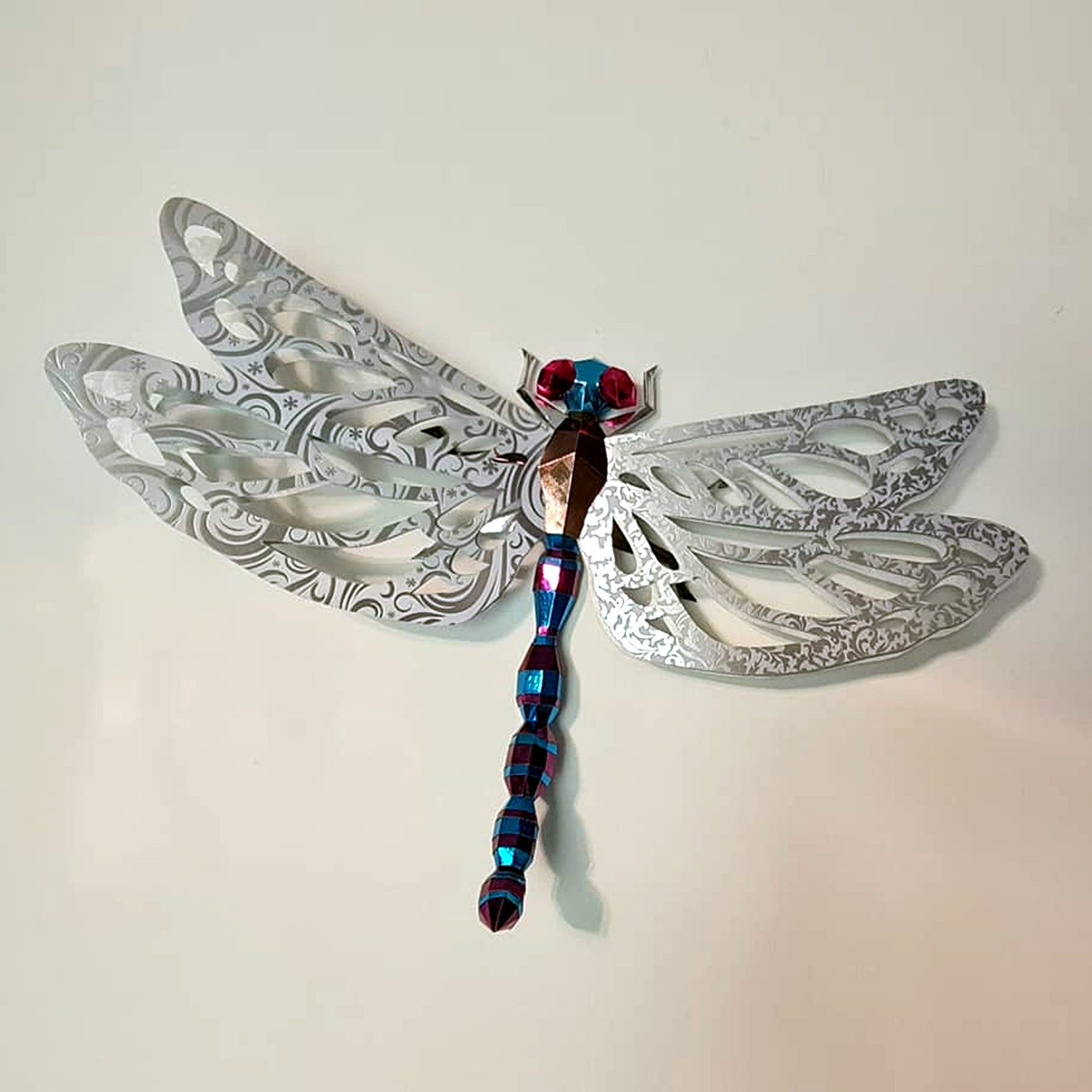 Libélula de papel rompecabezas 3D imprimible plantilla PDF | Etsy