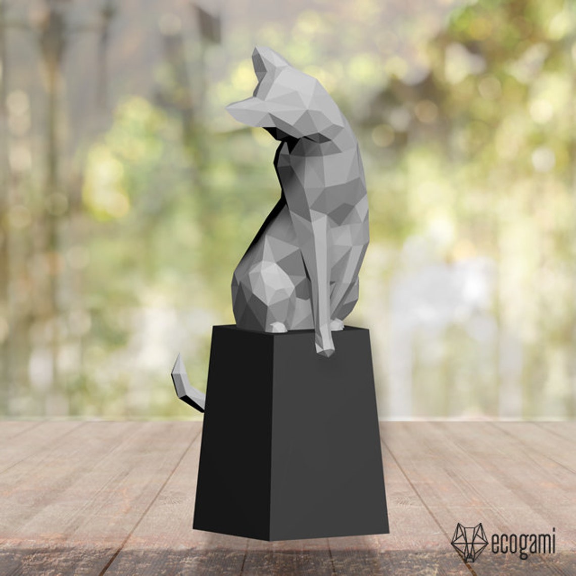Grooming Cat Papercraft Sculpture, Printable 3D Puzzle, Papercraft Pdf ...