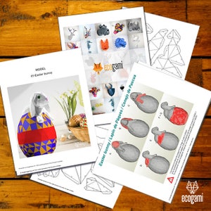 Easter Bunny Egg Papercraft Sculpture, Printable 3D Puzzle, Papercraft ...