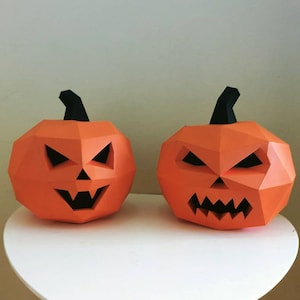 Halloween Pumpkins Papercraft Sculpture, Printable 3D Puzzle ...