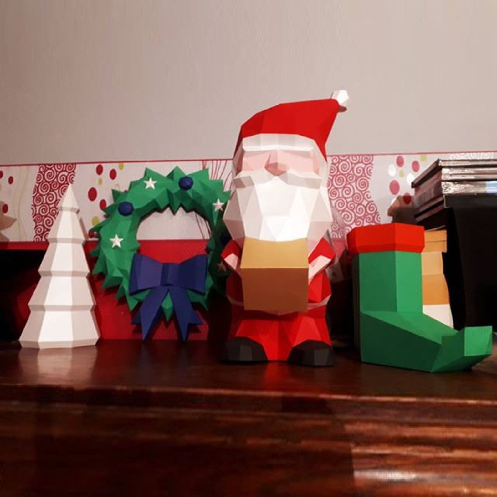 Santa Claus Papercraft Sculpture Printable 3D Puzzle - Etsy
