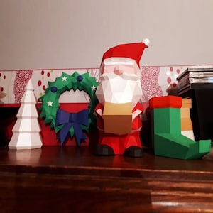 Santa Claus Papercraft Sculpture, Printable 3D Puzzle, Papercraft Pdf ...