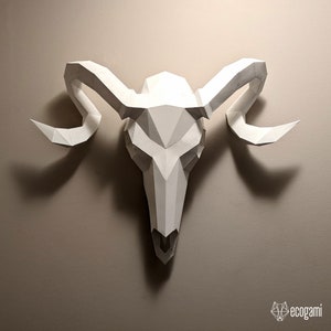 Ram Skull Papercraft Trophy, Printable 3D Sculpture, Papercraft Pdf ...