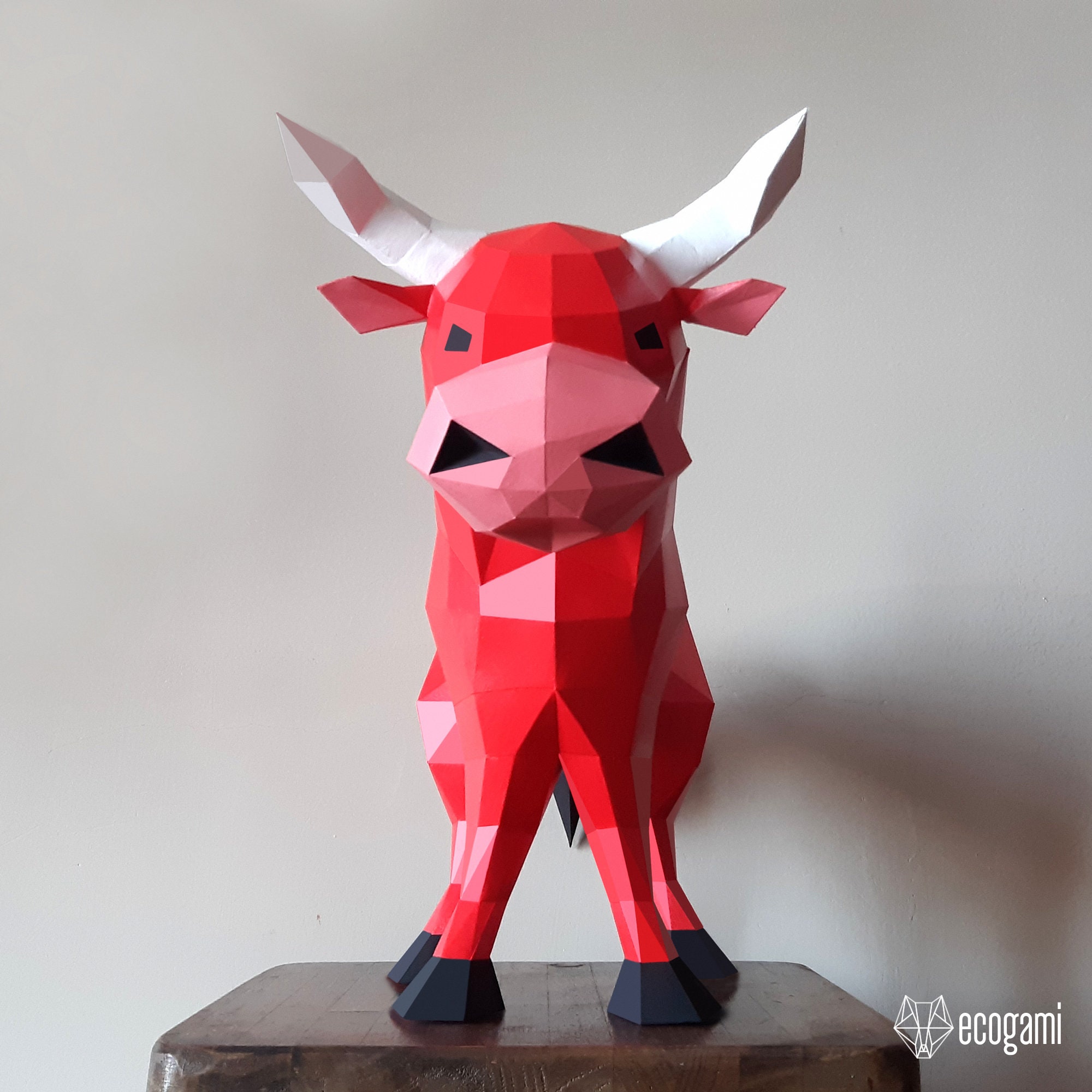 Bull Papercraft Sculpture Printable 3D Puzzle Papercraft Pdf - Etsy