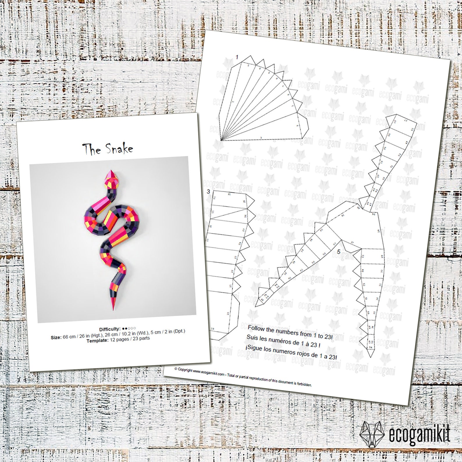 Snake Sculpture Papercraft 3D, Craft Kit for Adults, Puzzle to Make ...