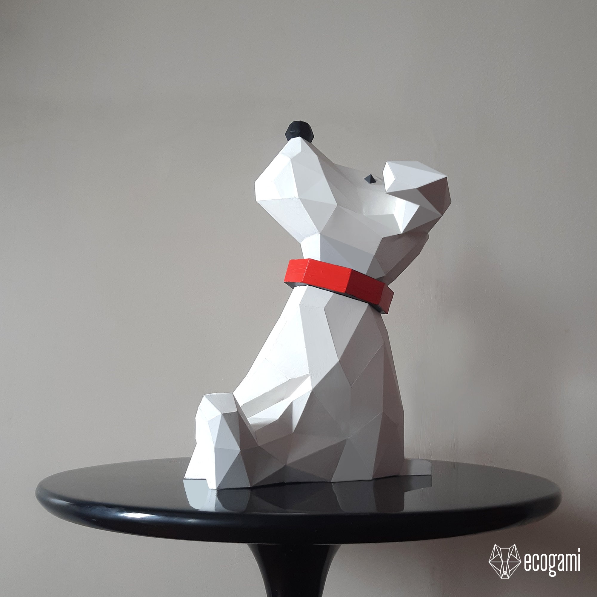 Puppy Papercraft PDF, DIY 3D Paper Sculpture, Low Poly Printable Dog ...