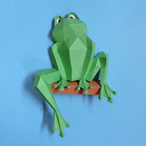 Frog Papercraft Sculpture, Printable 3D Puzzle, Papercraft Pdf Template ...