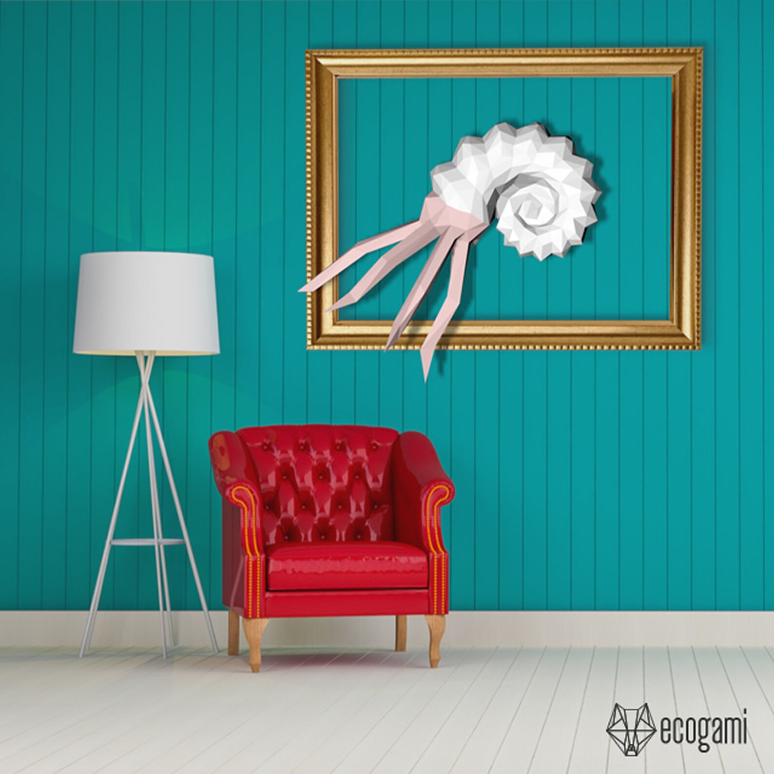 Ammonite Fossil Papercraft Sculpture, Printable 3D Puzzle, Papercraft ...