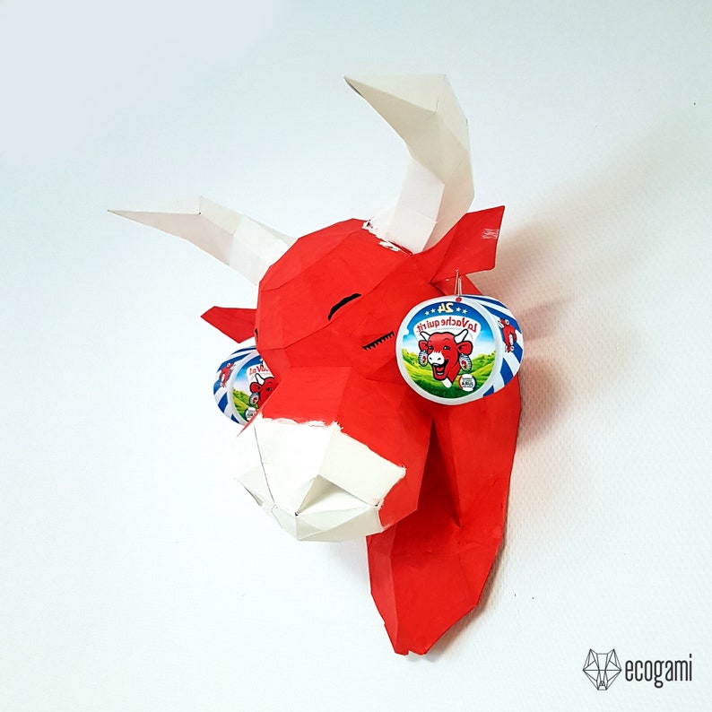 Vaca escultura papercraft rompecabezas 3D imprimible - Etsy España