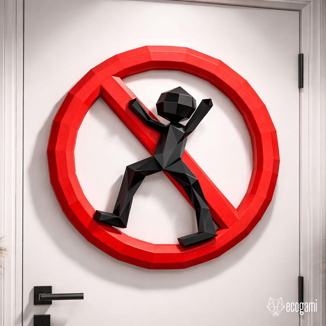 Road Sign Papercraft PDF, DIY Home Decor, Low Poly 3D Printable ...