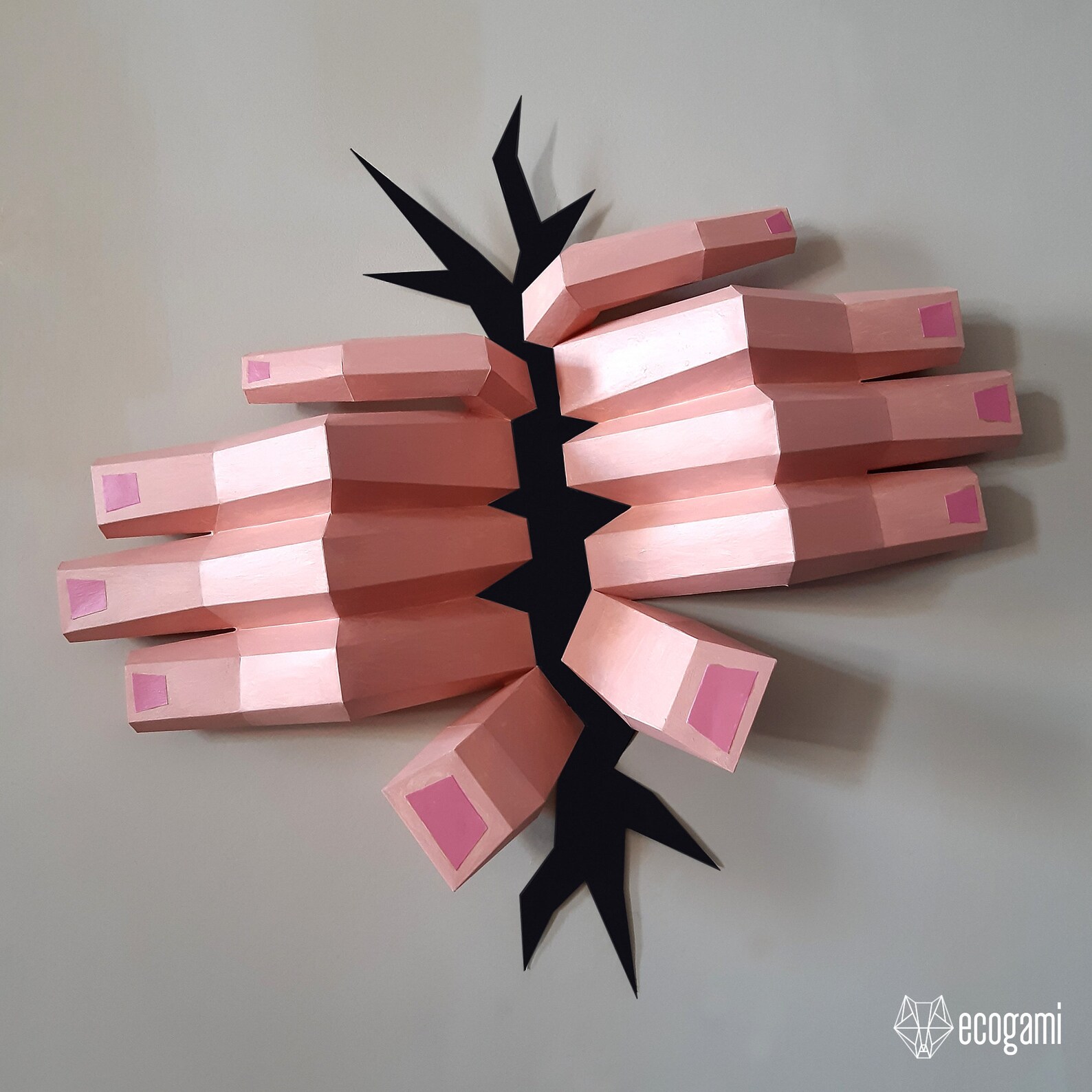 Hands Papercraft PDF, DIY Horror Wall Decor, Low Poly 3D Printable ...