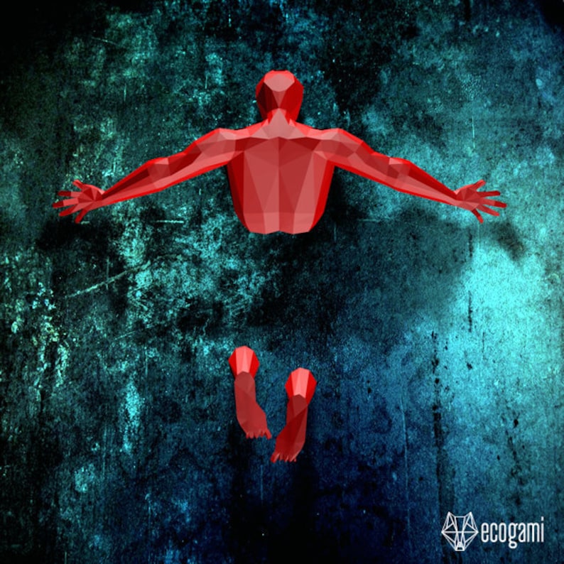 Falling Man Papercraft Sculpture Printable 3D Puzzle - Etsy Canada