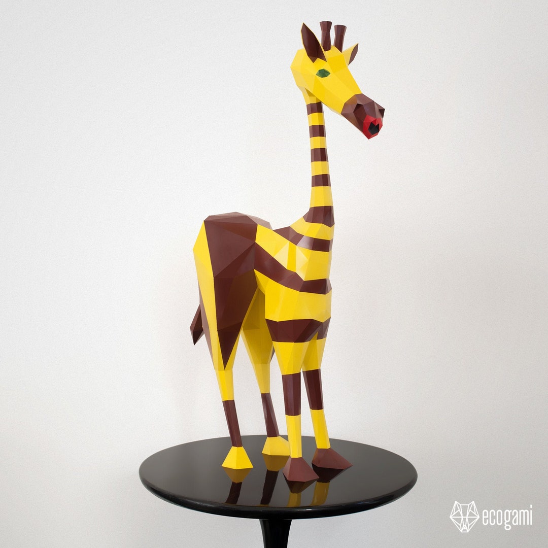 Giraffe Papercraft Sculpture, Printable 3D Puzzle, Papercraft Pdf ...