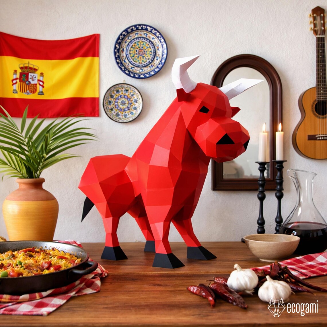 Bull Papercraft Template PDF, DIY 3D Bull Paper Sculpture, Printable ...