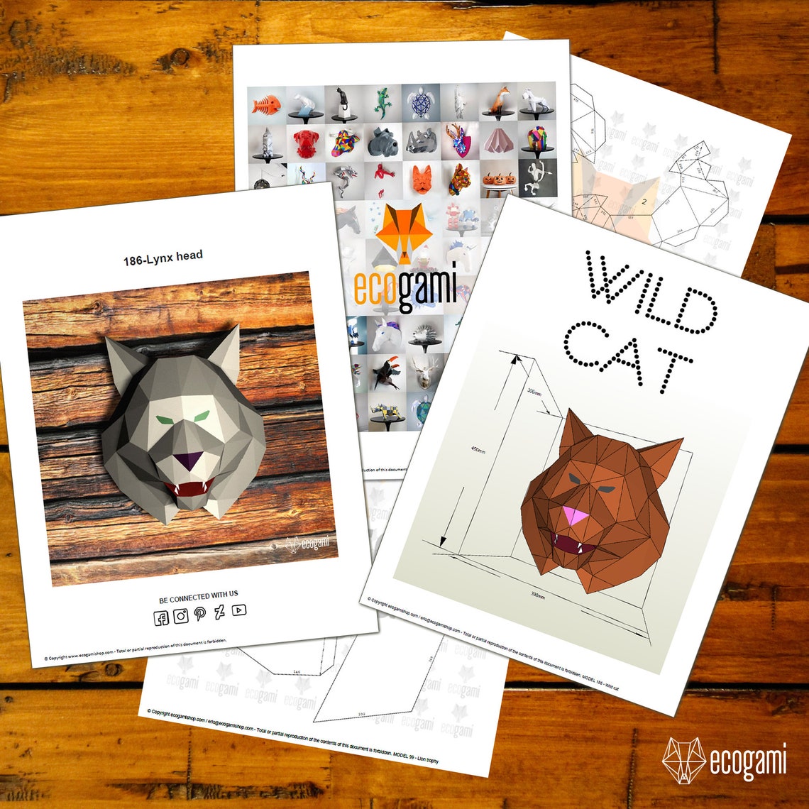 Lynx, Wild Cat Papercraft Sculpture, Printable 3D Puzzle, Papercraft ...