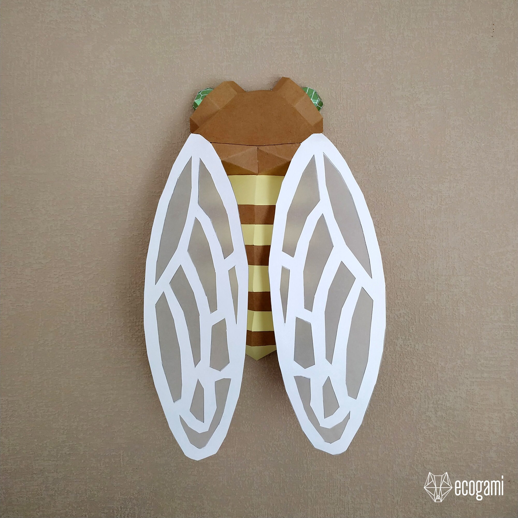 Cicada Papercraft Sculpture Printable 3D Puzzle Papercraft - Etsy Canada