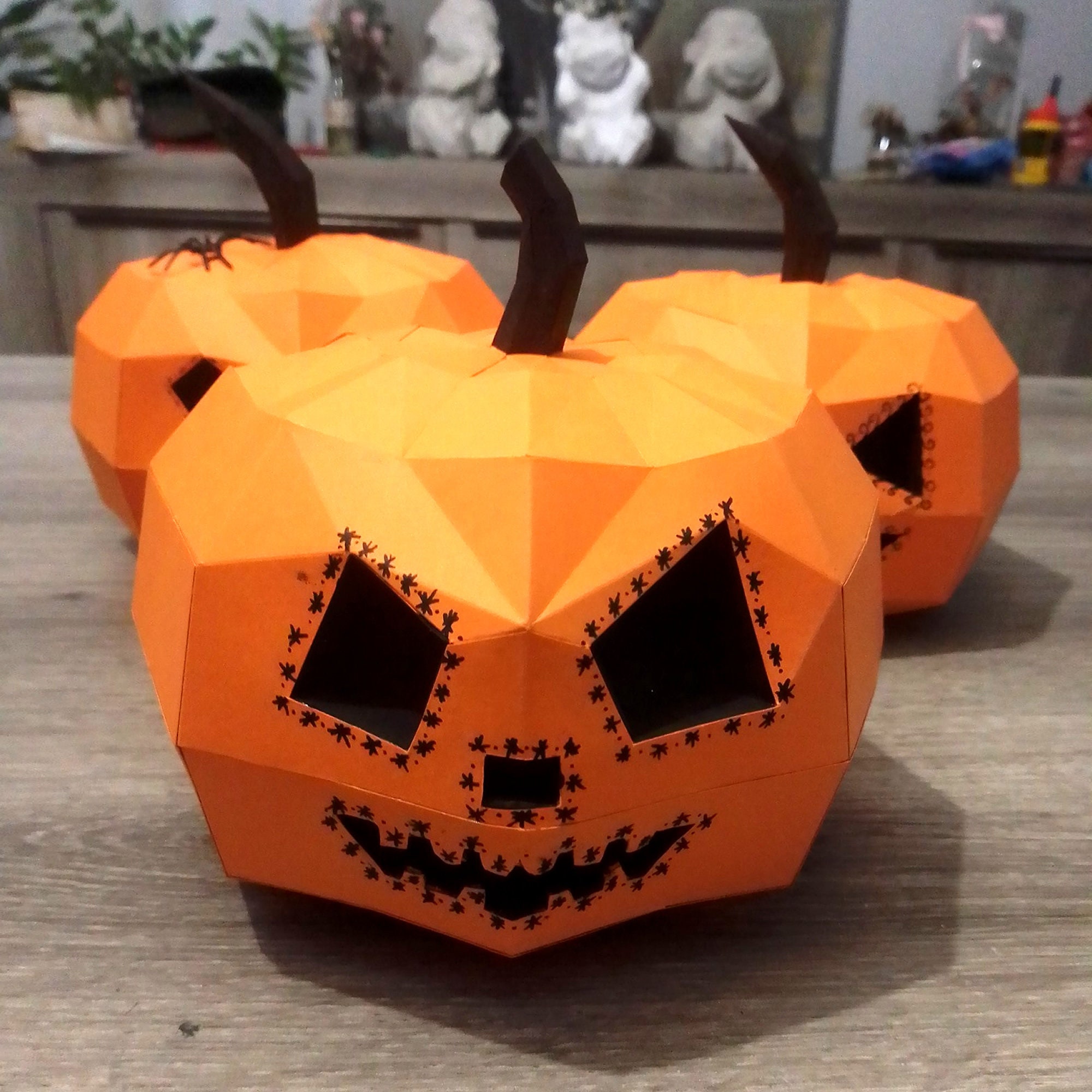 Halloween Pumpkins Papercraft Sculpture, Printable 3D Puzzle ...