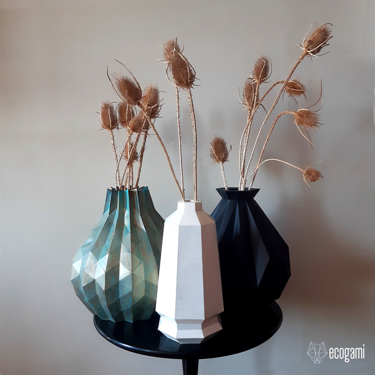 Papercraft Vases for Dried Flowers Printable 3D Puzzle - Etsy