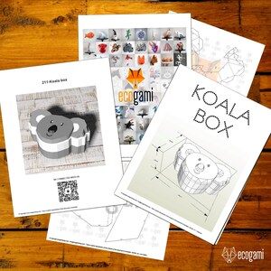 KOALA BOX PAPERCRAFT | Diy Koala Box | Pdf Koala Box Template ...