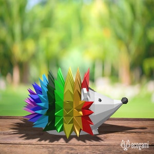 Hedgehog Papercraft Sculpture, Printable 3D Puzzle, Papercraft Pdf ...