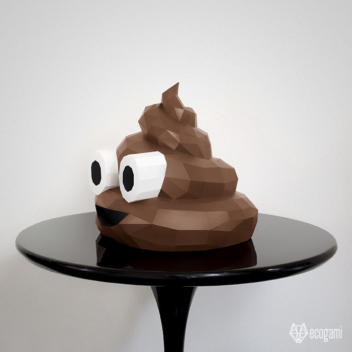 Poo Emoji Papercraft Sculpture, Printable 3D Puzzle, Papercraft Pdf ...