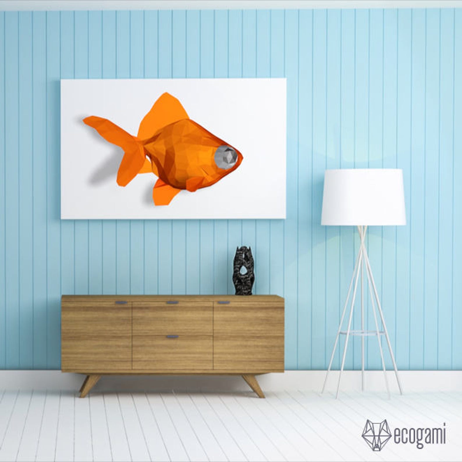 Goldfish Papercraft Sculpture Printable 3D Puzzle Papercraft - Etsy Canada