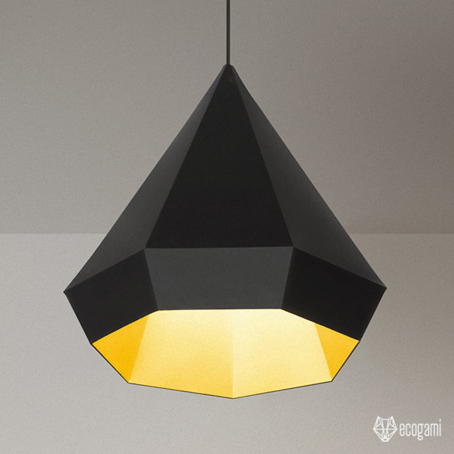 Diamond Paper Lampshade Template PDF, DIY Geometric Pendant Lamp ...