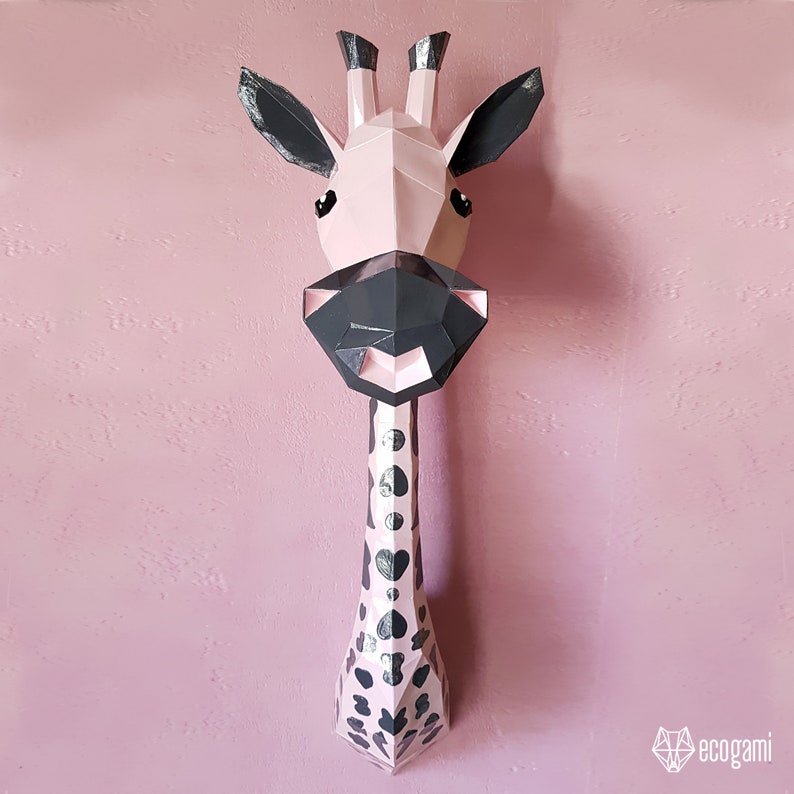 Giraffe Trophy Papercraft Sculpture Printable 3D Puzzle | Etsy