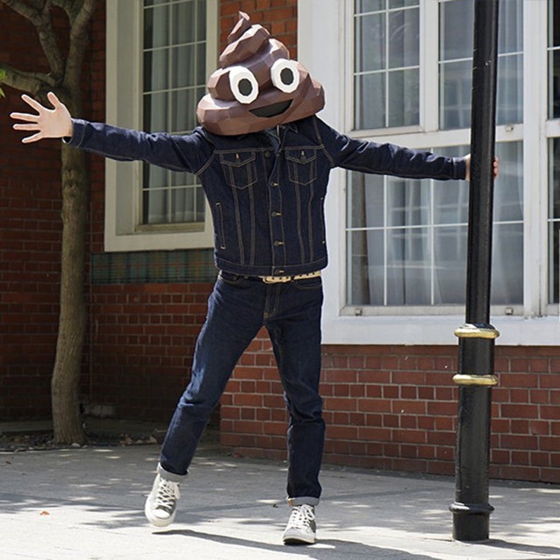 Poop Emoji Paper Face Mask Template Printable Papercraft Pdf | Etsy