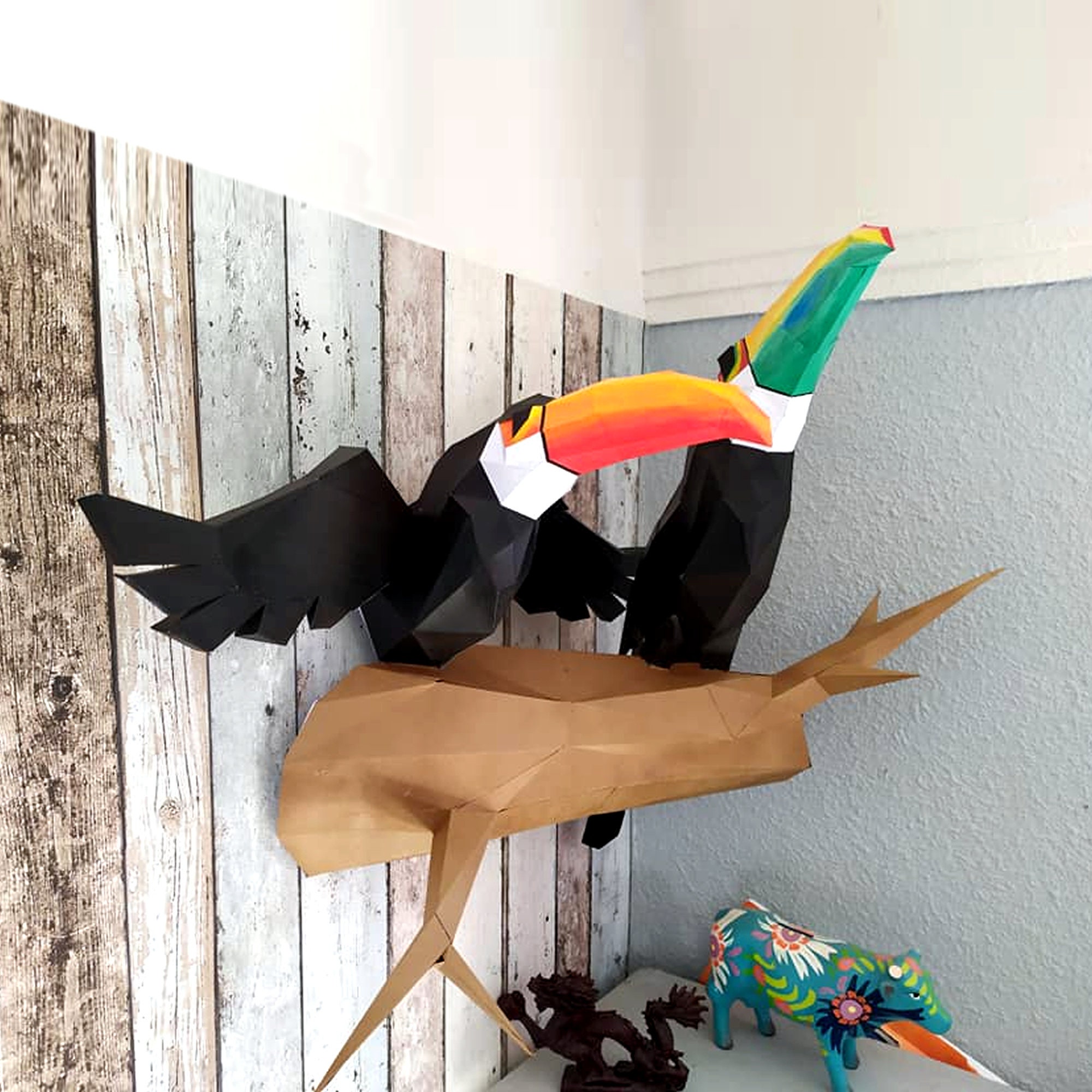 Toucan Papercraft Sculpture Printable 3D Puzzle Papercraft | Etsy