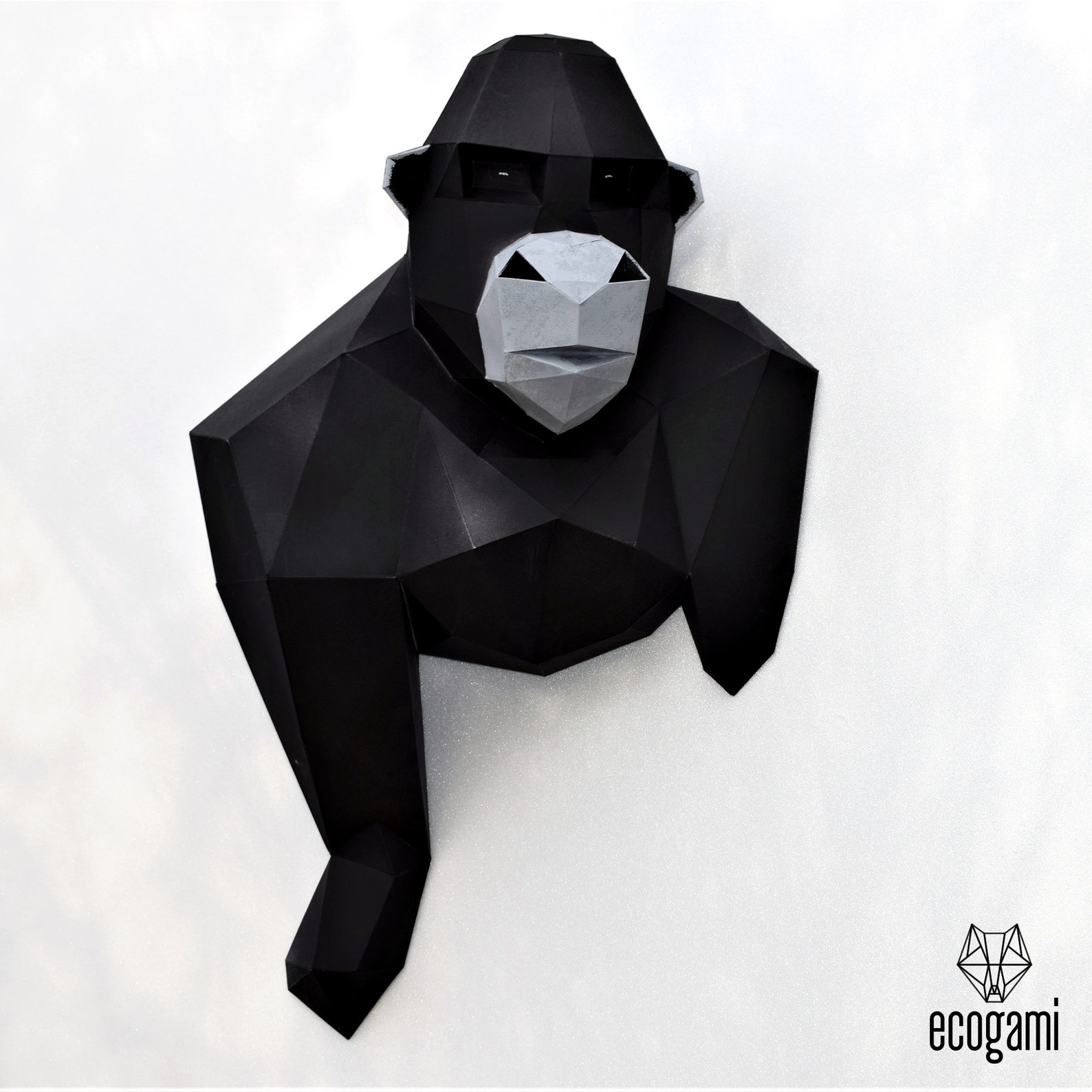 Gorilla Papercraft Sculpture Printable 3D Puzzle Papercraft - Etsy