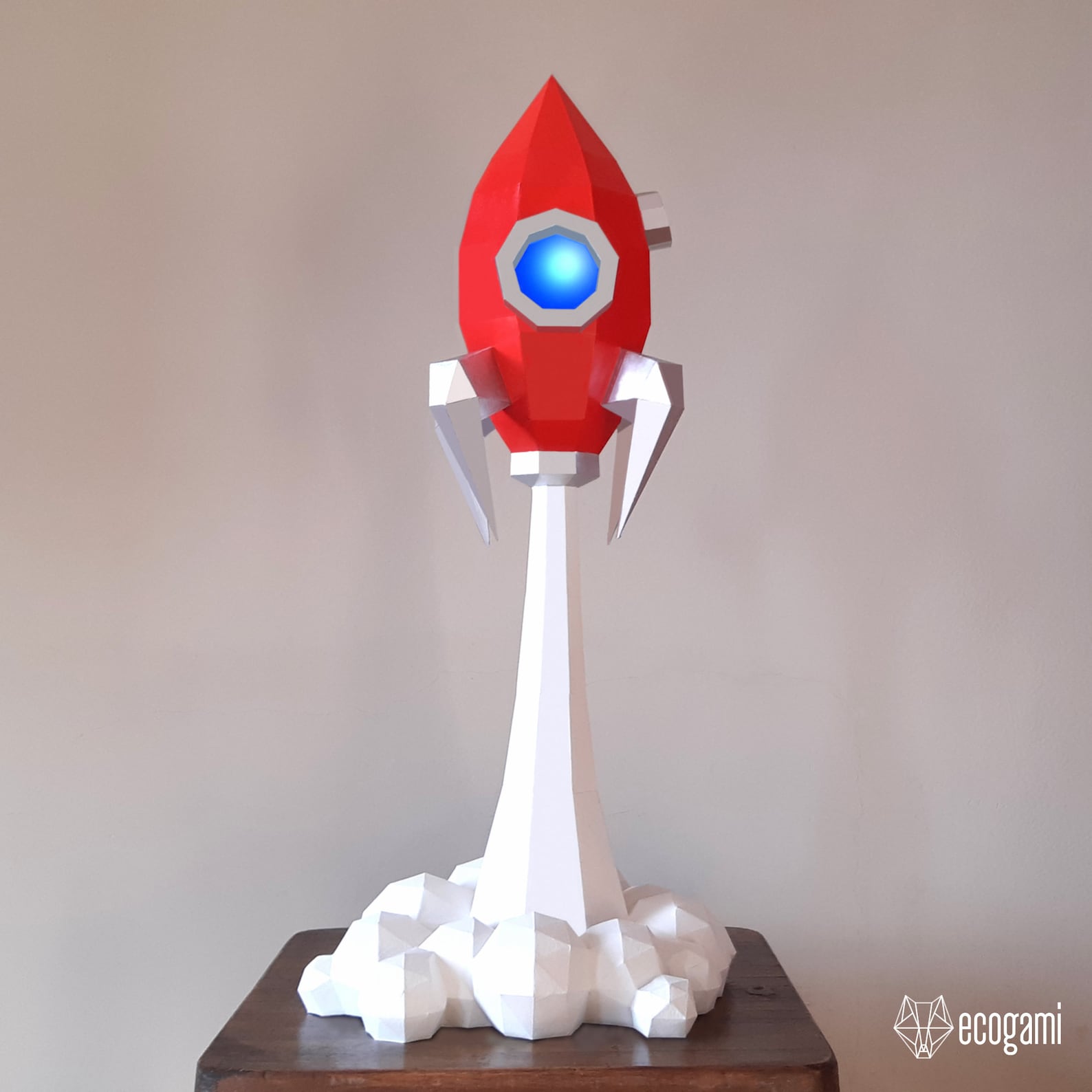 Rocket Launching Papercraft Sculpture, Printable 3D Puzzle, Papercraft ...