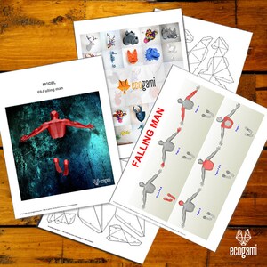 Falling Man Papercraft Sculpture, Printable 3D Puzzle, Papercraft Pdf ...