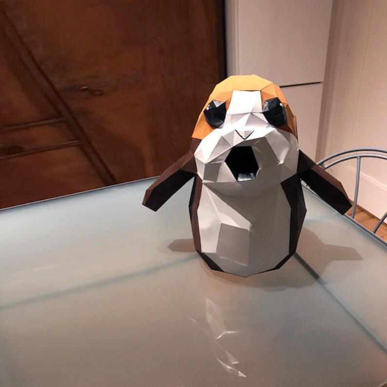 Star Wars Porg Papercraft Sculpture, Printable 3D Puzzle, Papercraft ...