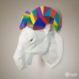 Ram Papercraft Trophy, Printable 3D Puzzle, Papercraft Pdf Template to ...