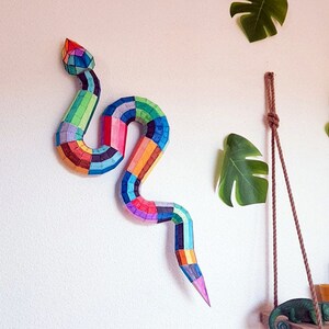 Snake Papercraft Sculpture, Printable 3D Puzzle, Papercraft Pdf ...