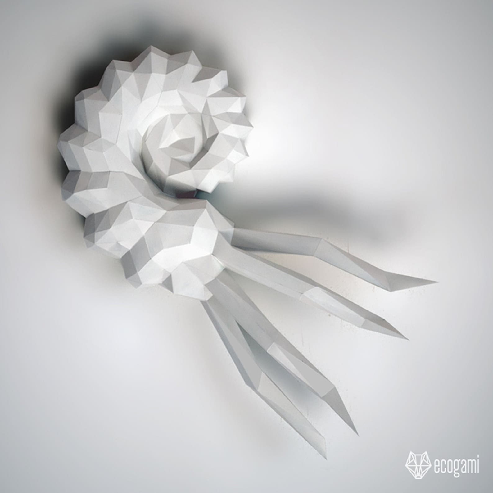 Ammonite Papercraft PDF, DIY Marine Wall Decor, Low Poly 3D Printable ...