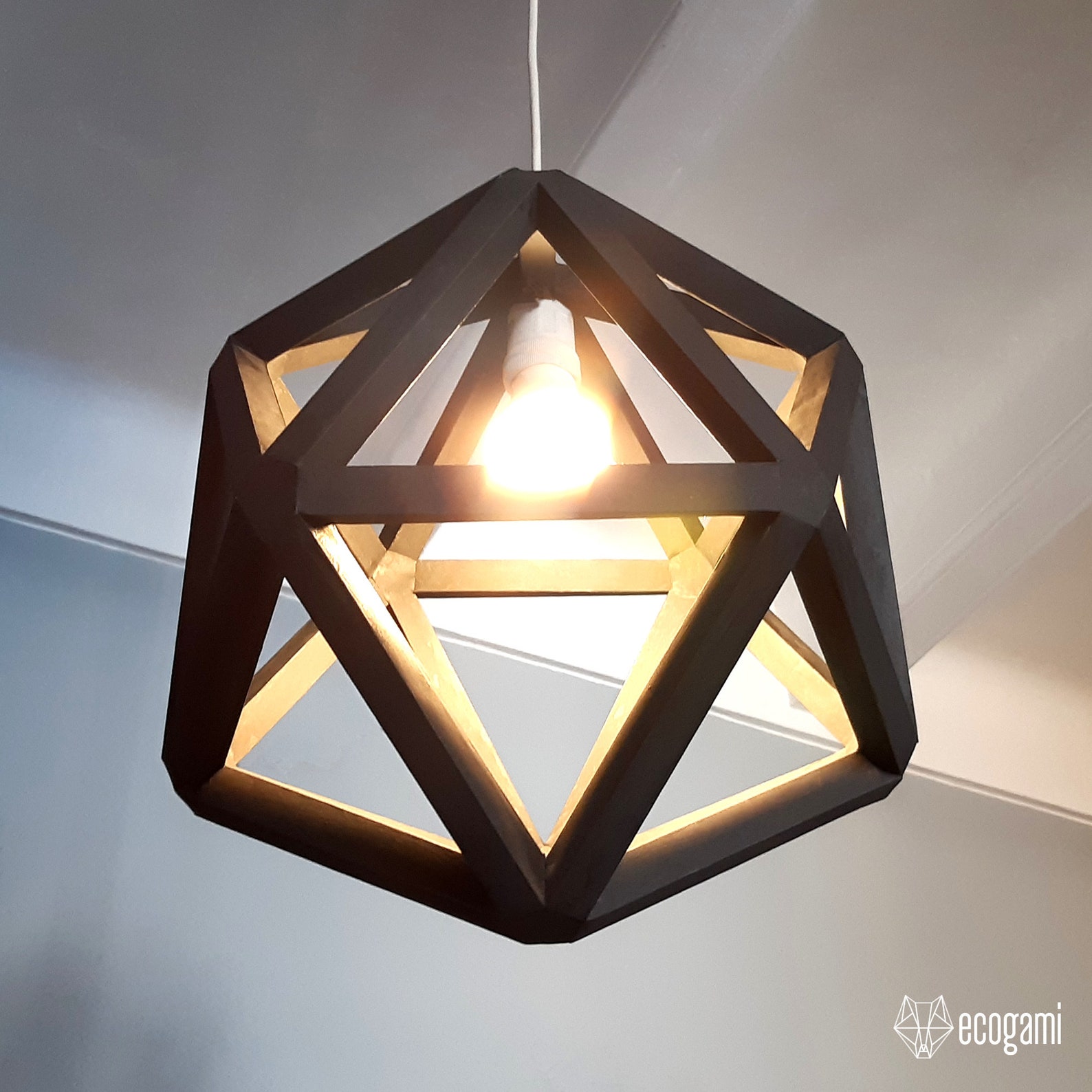 Geometric paper lamp shade printable lampshade PRISMA | Etsy