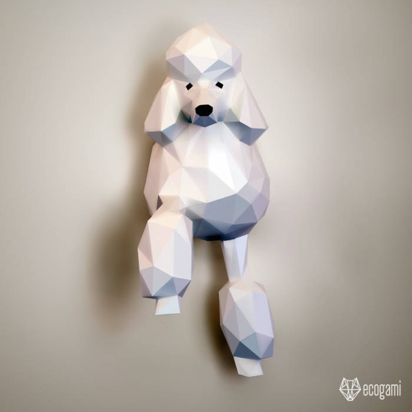 Poodle Papercraft Sculpture, Printable 3D Puzzle, Papercraft Pdf ...