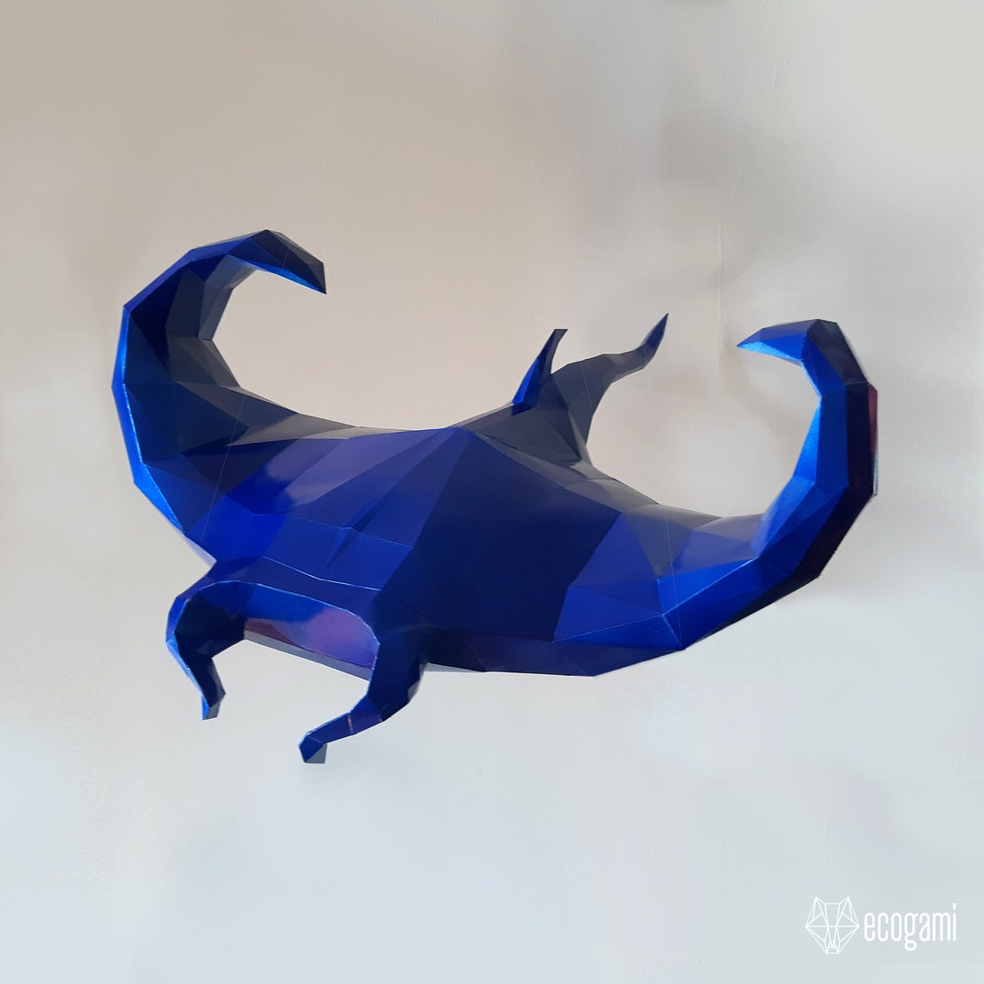 Manta Ray Papercraft Sculpture, Printable 3D Puzzle, Papercraft Pdf ...