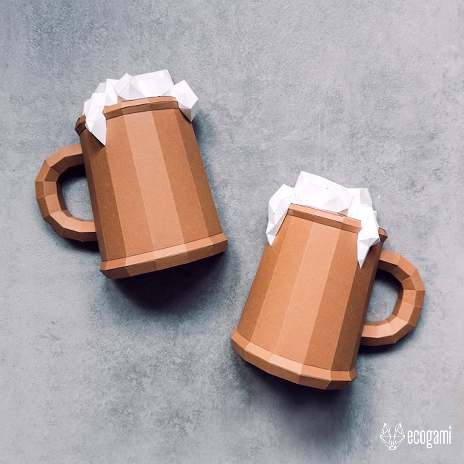 Beer Glasses Papercraft Sculpture, Printable 3D Puzzle, Papercraft Pdf ...