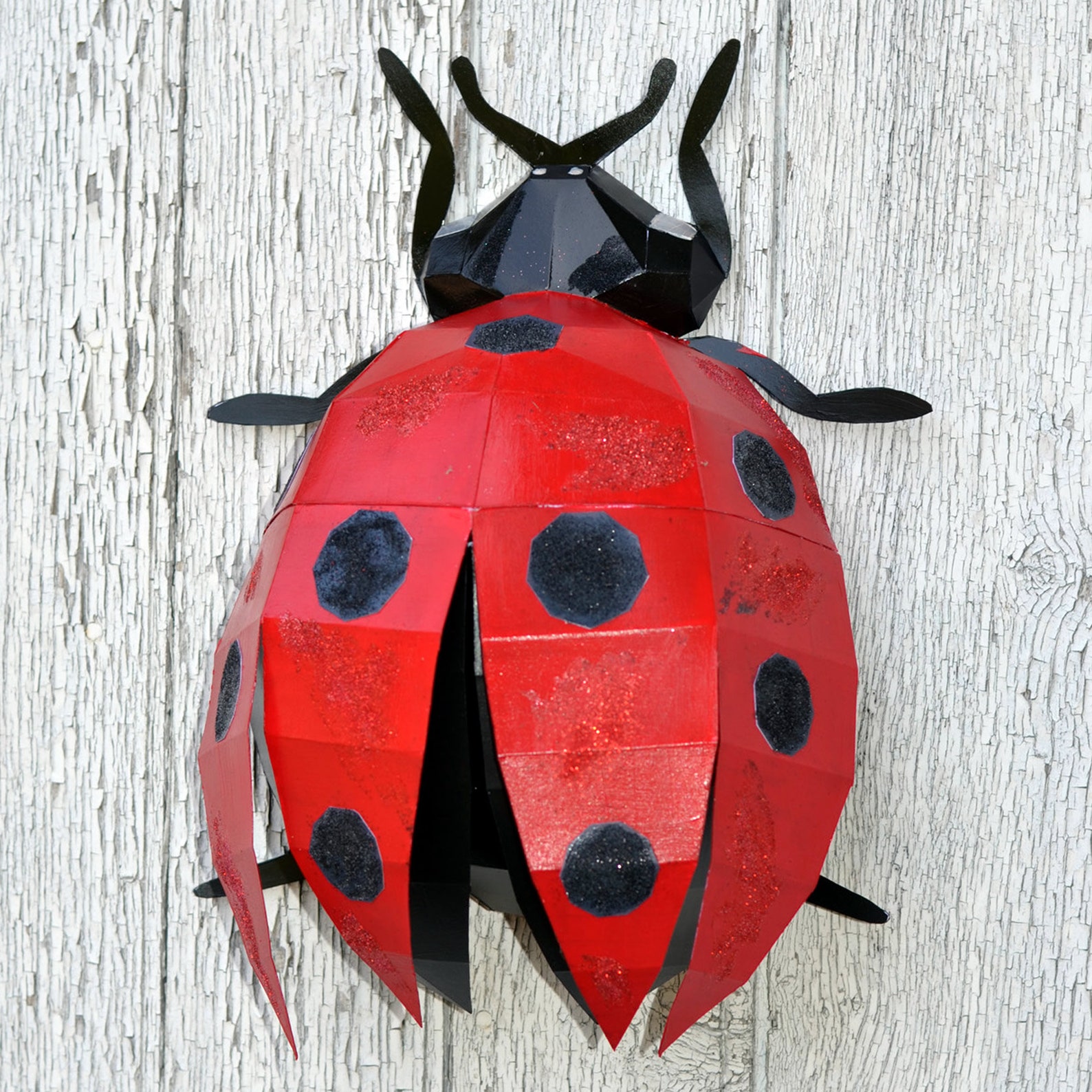 Ladybug Papercraft Template PDF, DIY 3D Paper Ladybug Wall Art ...