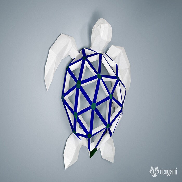 Tortuga marina escultura papercraft rompecabezas 3D | Etsy