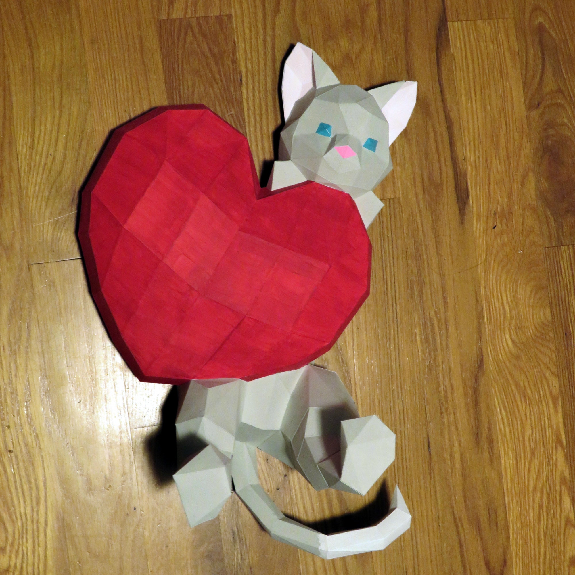 Cat papercraft sculpture printable 3D puzzle papercraft Pdf | Etsy