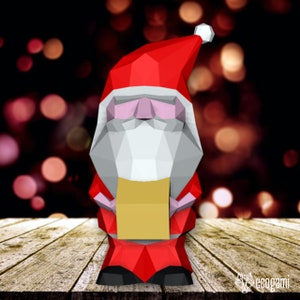 Santa Claus Papercraft Sculpture, Printable 3D Puzzle, Papercraft Pdf ...