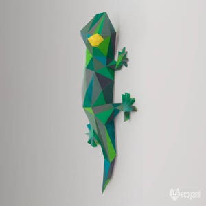Lizard Papercraft Sculpture, Printable 3D Puzzle, Papercraft Pdf ...