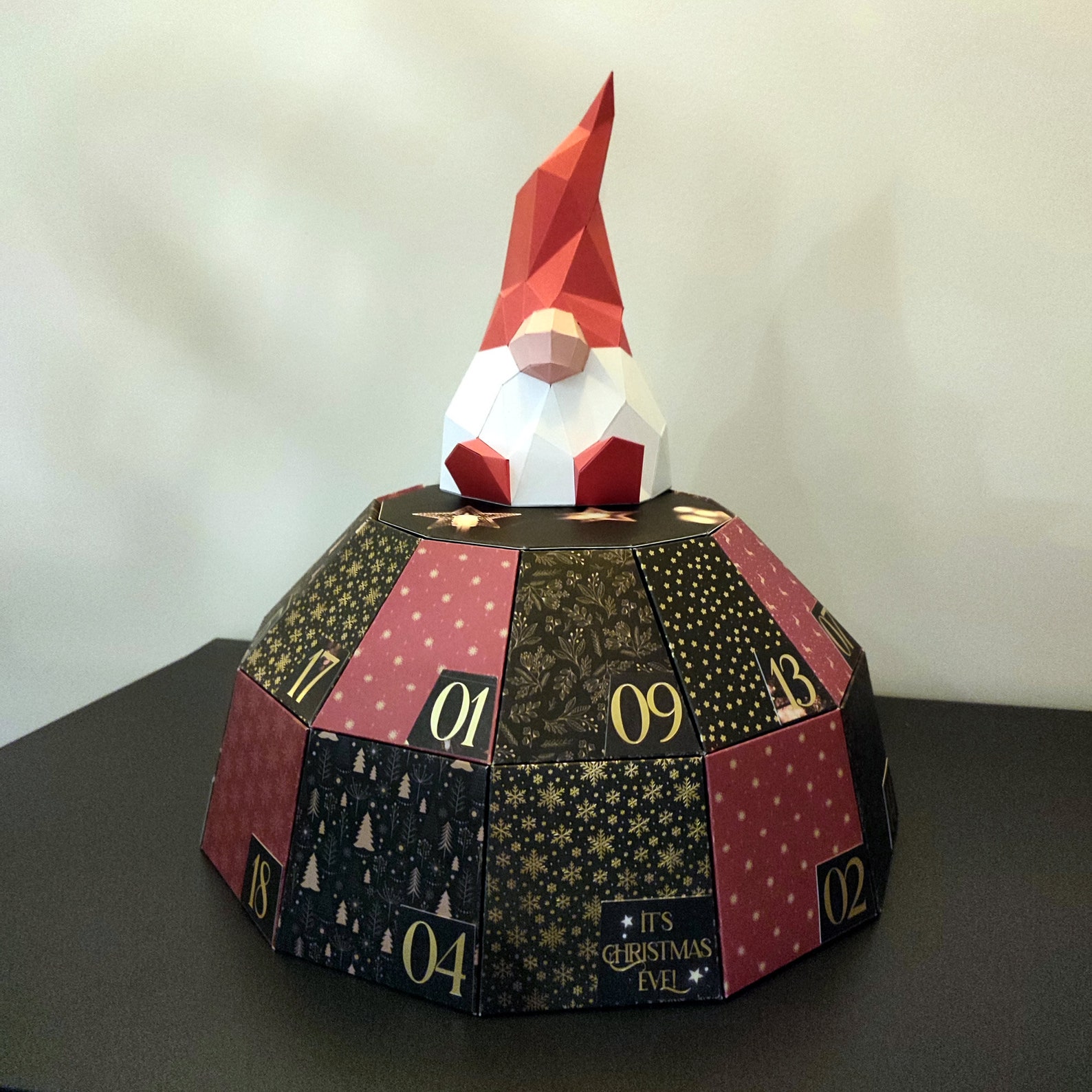 DIY Gnome Advent Calendar Papercraft Sculpture, Printable 3D Puzzle ...