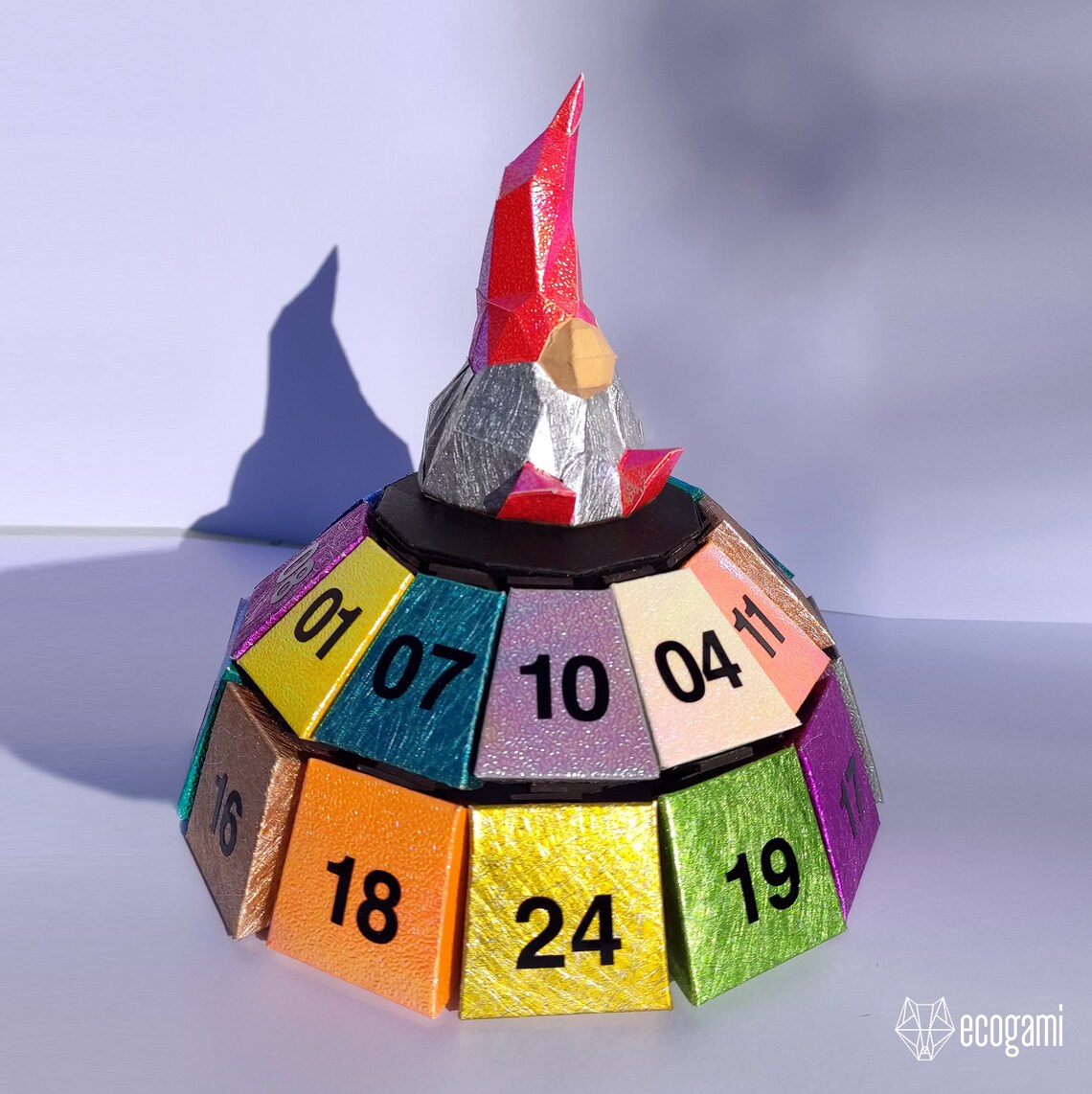 DIY Gnome Advent Calendar Papercraft Sculpture, Printable 3D Puzzle ...