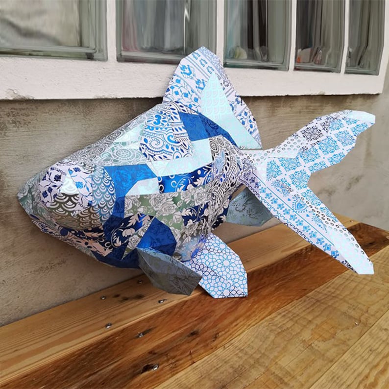 Goldfish Papercraft Sculpture Printable 3D Puzzle Papercraft - Etsy Canada